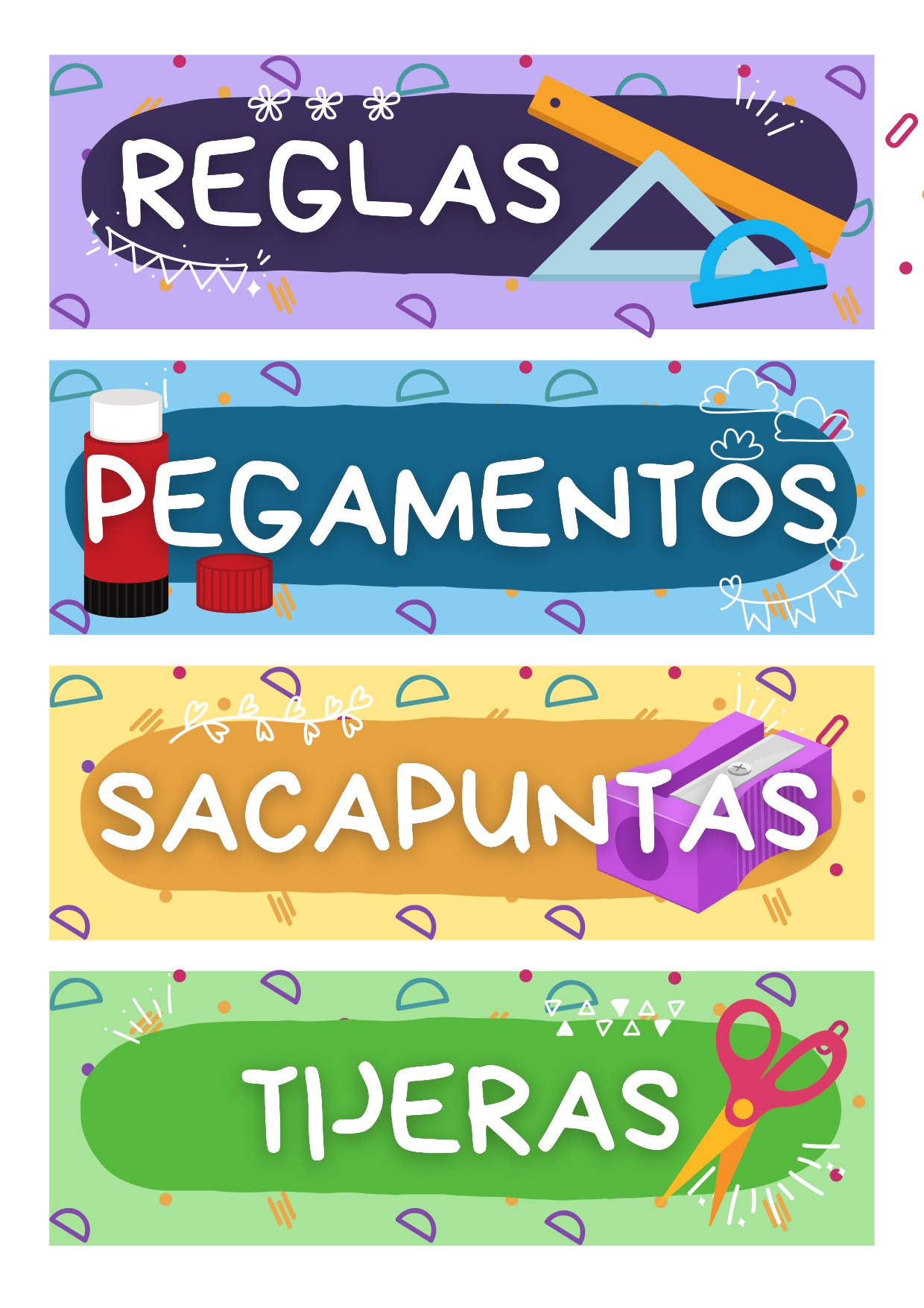 Etiquetas a todo color para identificar los cajones del material ...