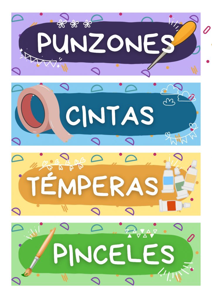 Etiquetas a todo color para identificar los cajones del material ...