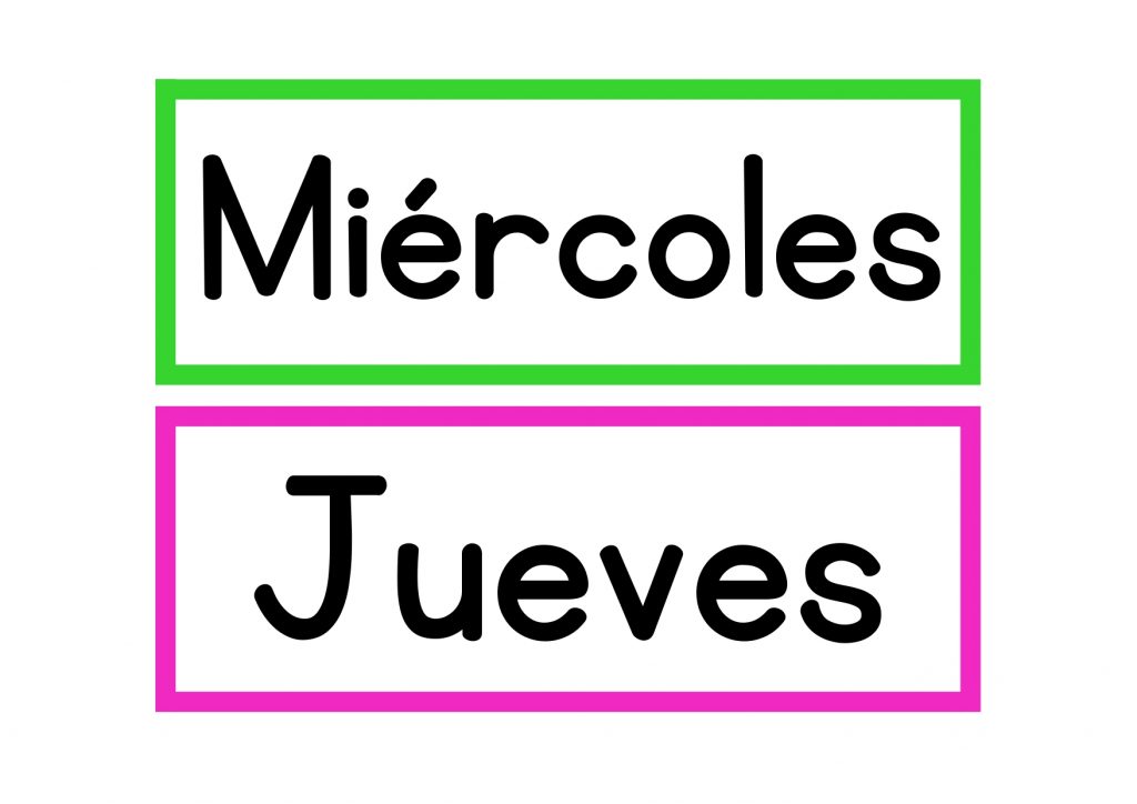 Colorido calendario para la clase: días de la semana y tiempo ...