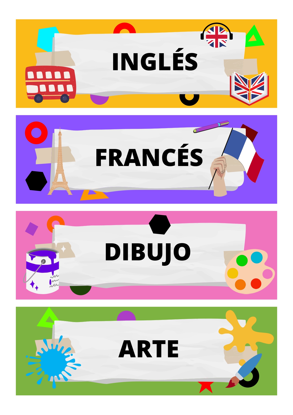 Bonitas etiquetas de asignaturas - Orientacion Andujar