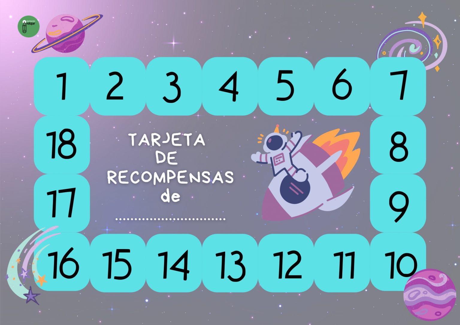 Geniales tarjetas de recompensas - Orientacion Andujar