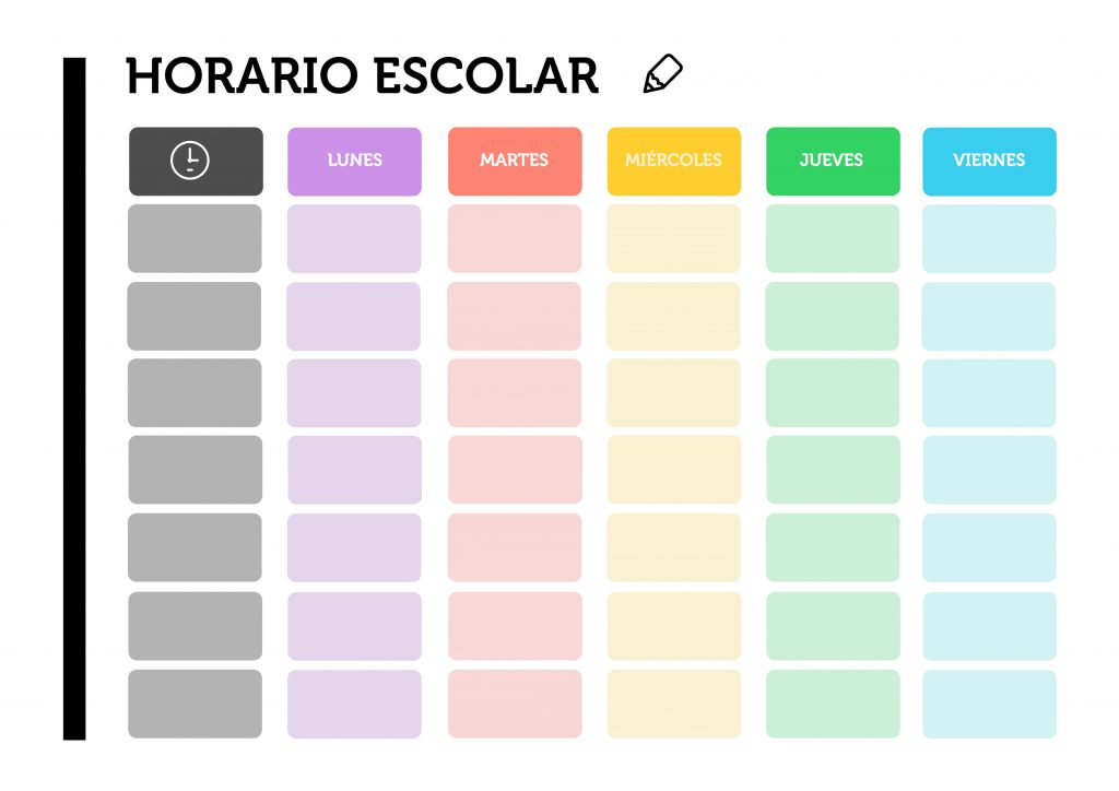 HORARIO FORMAL PARA DAR A TUS ALUMNOS ESO Y TERCER CICLO EDITABLES ...
