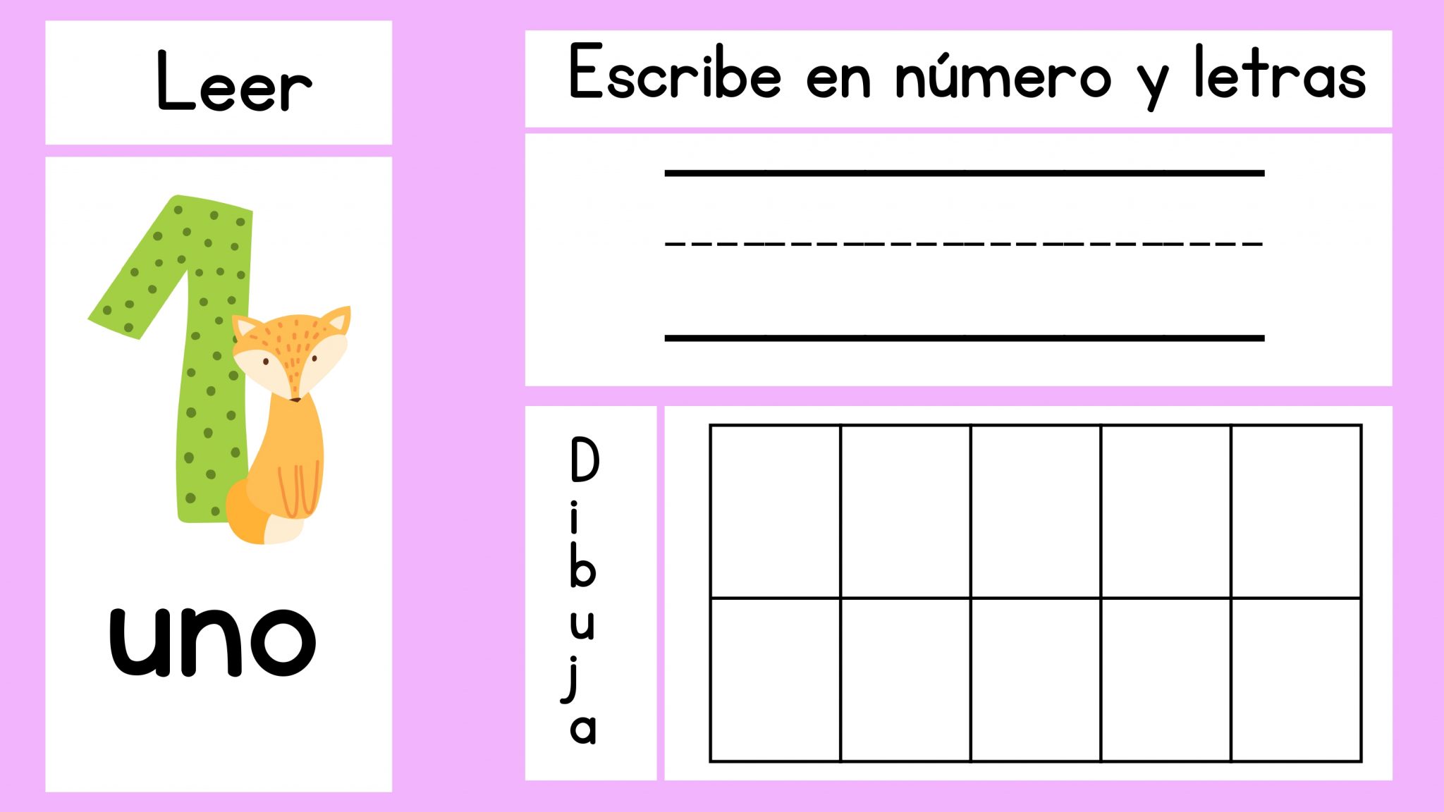Lee, escribe y dibuja Números 1-10 - Orientacion Andujar