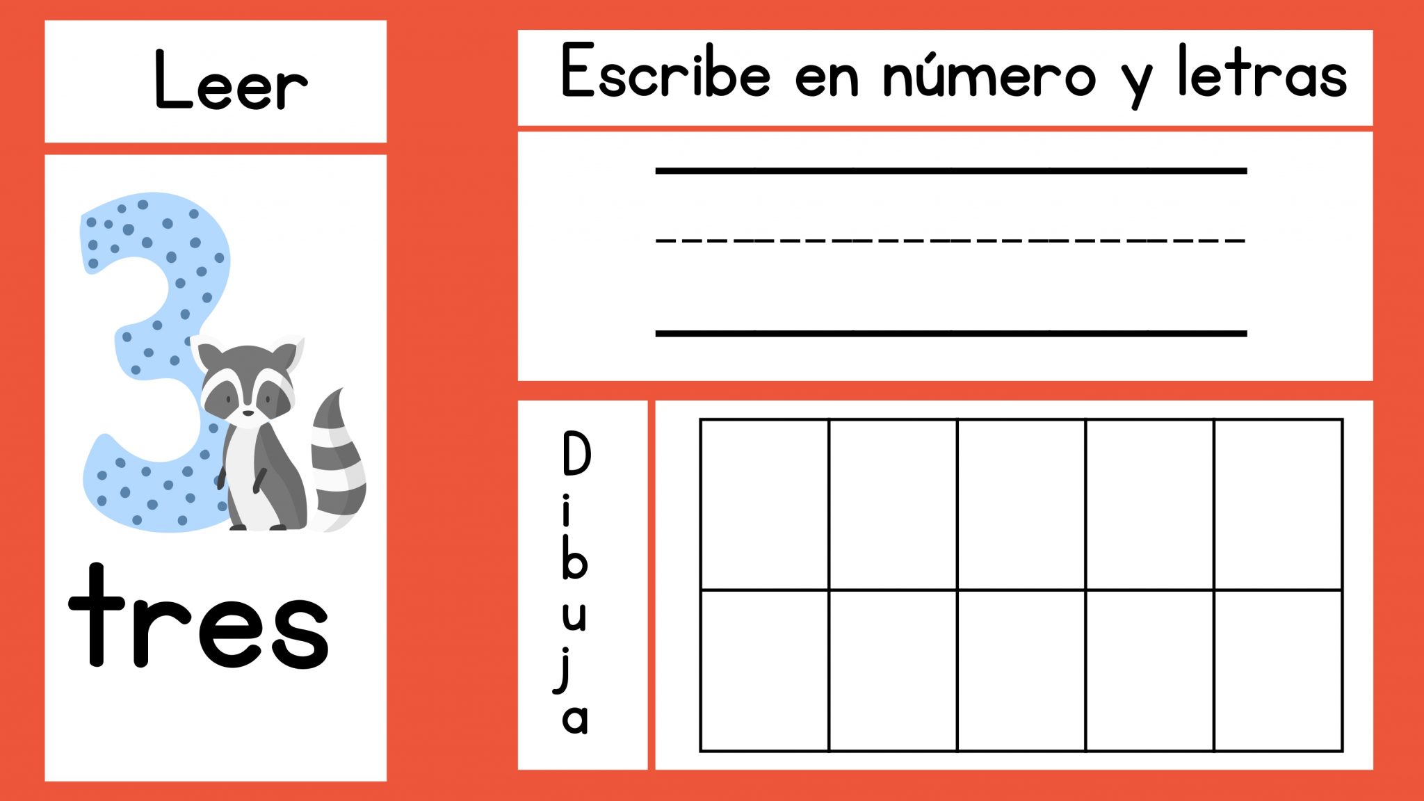Lee, escribe y dibuja Números 1-10 - Orientacion Andujar
