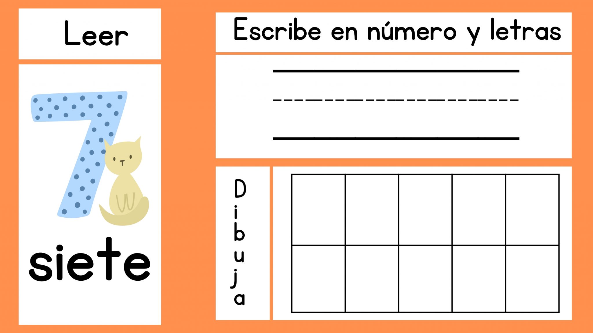 Lee, escribe y dibuja Números 1-10 - Orientacion Andujar