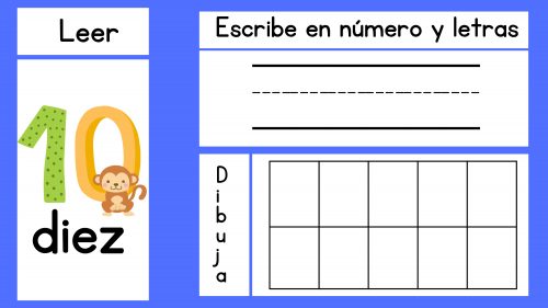 Lee, escribe y dibuja Números 1-10 - Orientacion Andujar