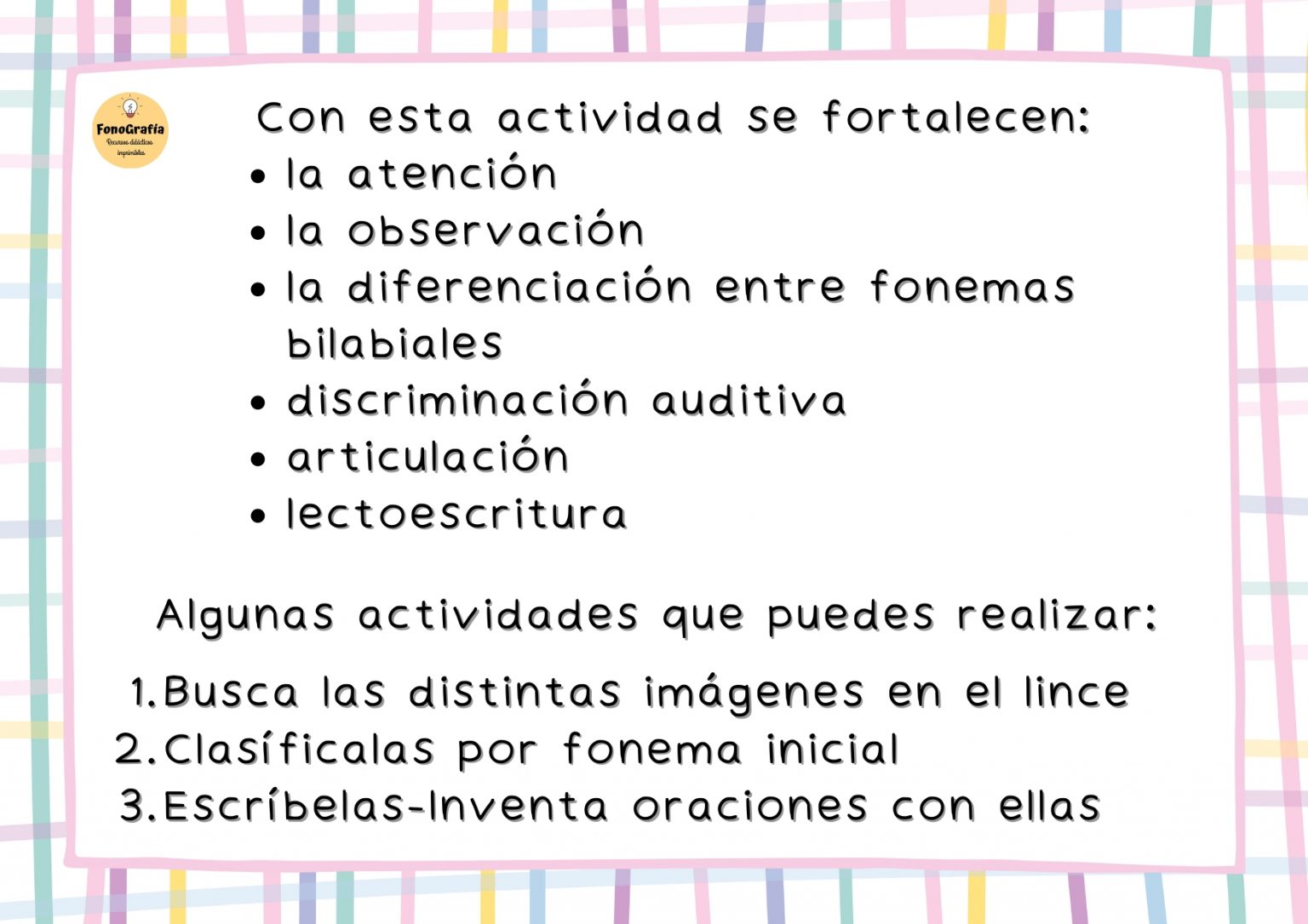 Fantástico Lince de los fonemas bilabiales /m/-/p/-/c/ - Orientacion ...