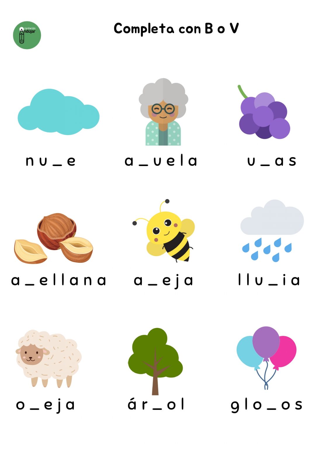 Repaso ortografía B y V - Orientacion Andujar