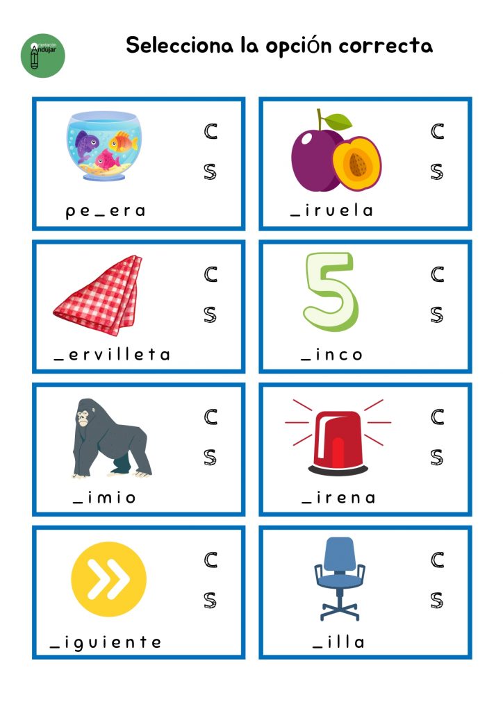 Repaso de ortografía: c/s - Orientacion Andujar