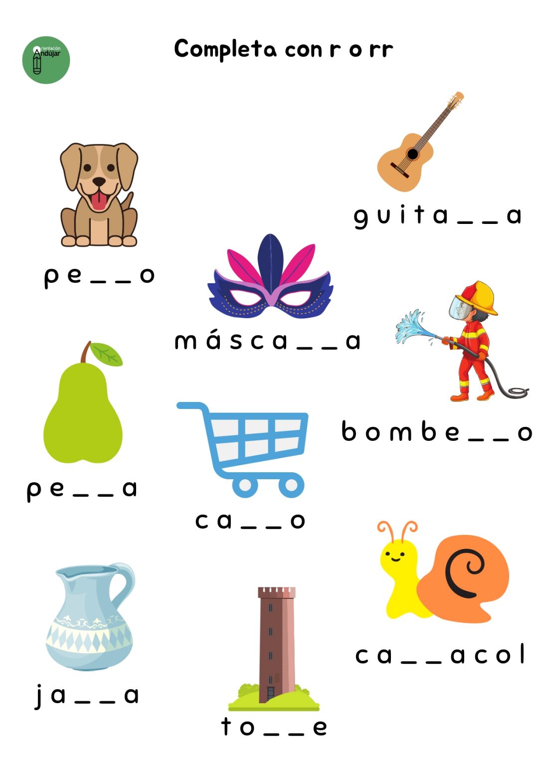 Repaso de ortografía R/RR - Orientacion Andujar