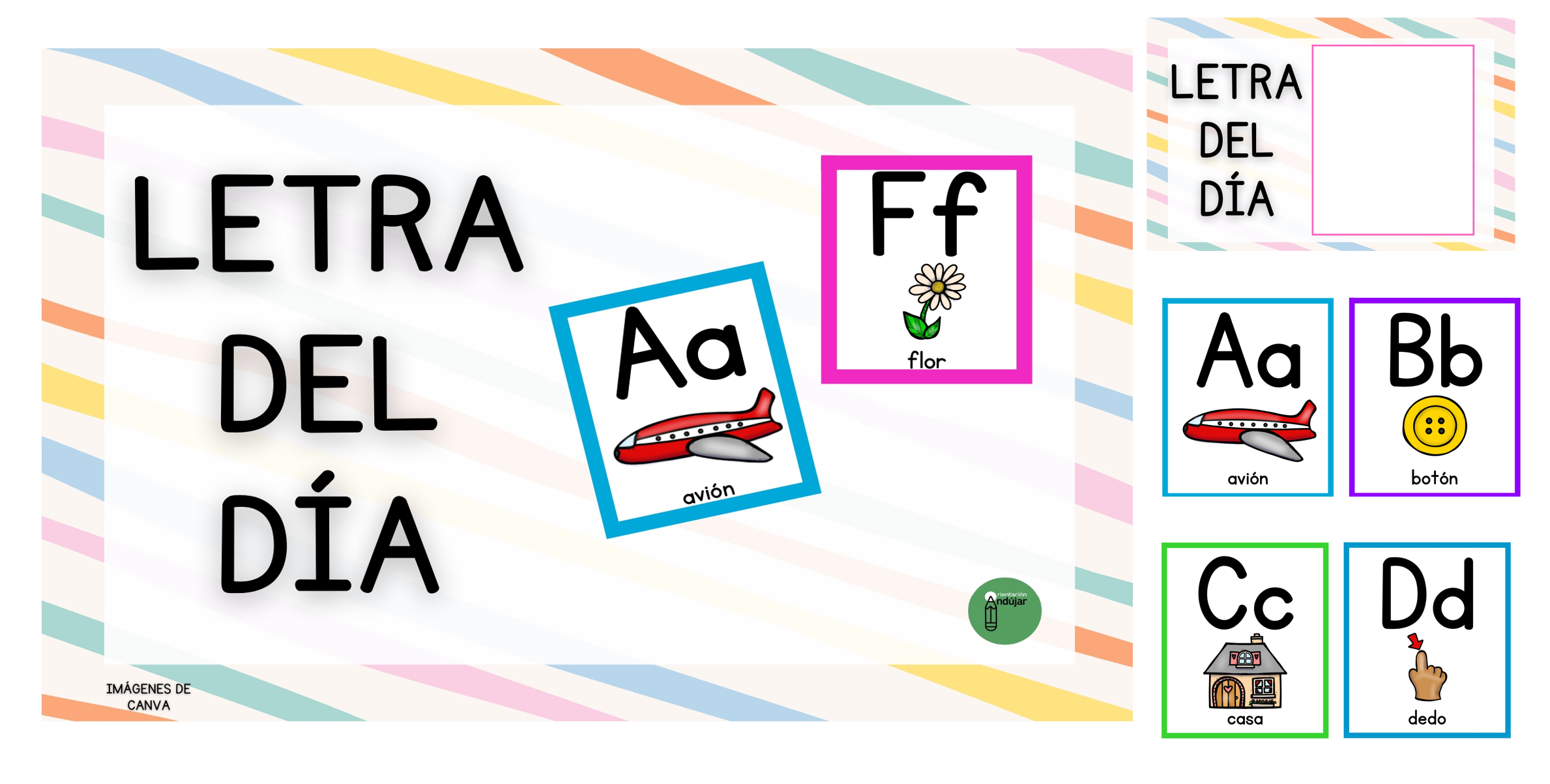 Carteles para decorar tu aula con la letra del día - Orientacion Andujar