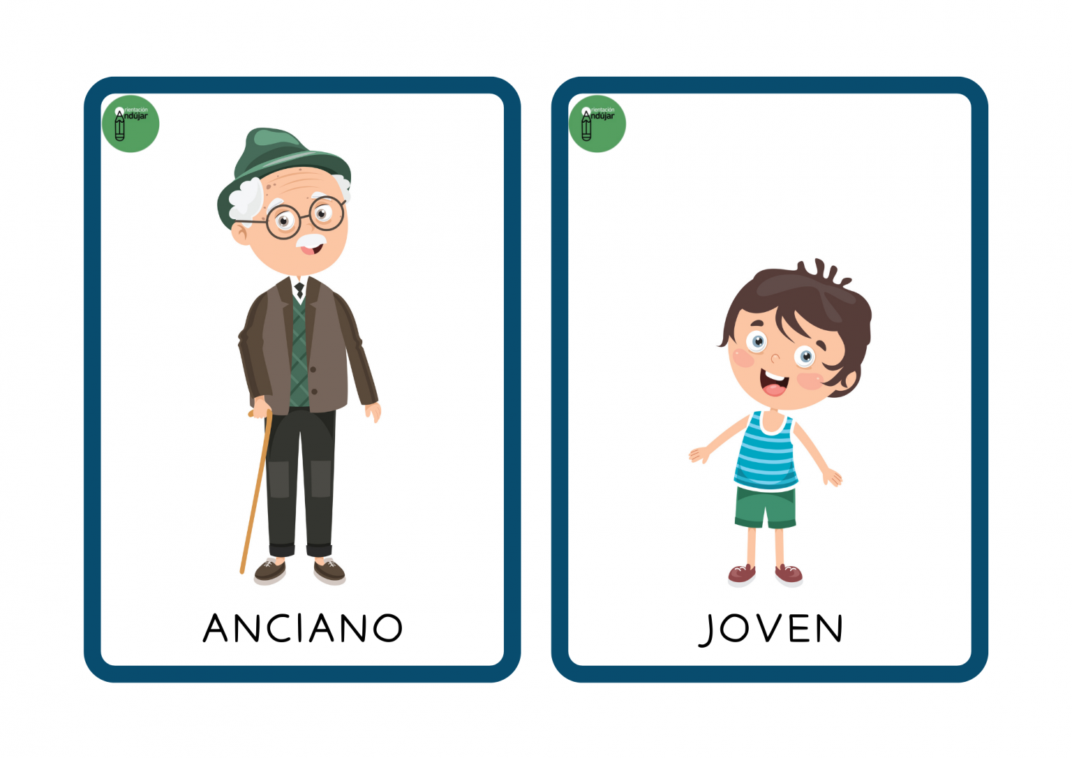 Divertidas tarjetas de opuestos - Orientacion Andujar