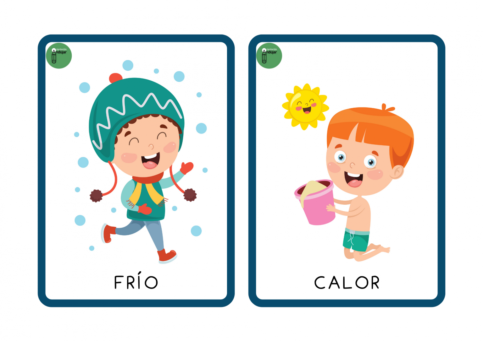 Divertidas tarjetas de opuestos - Orientacion Andujar