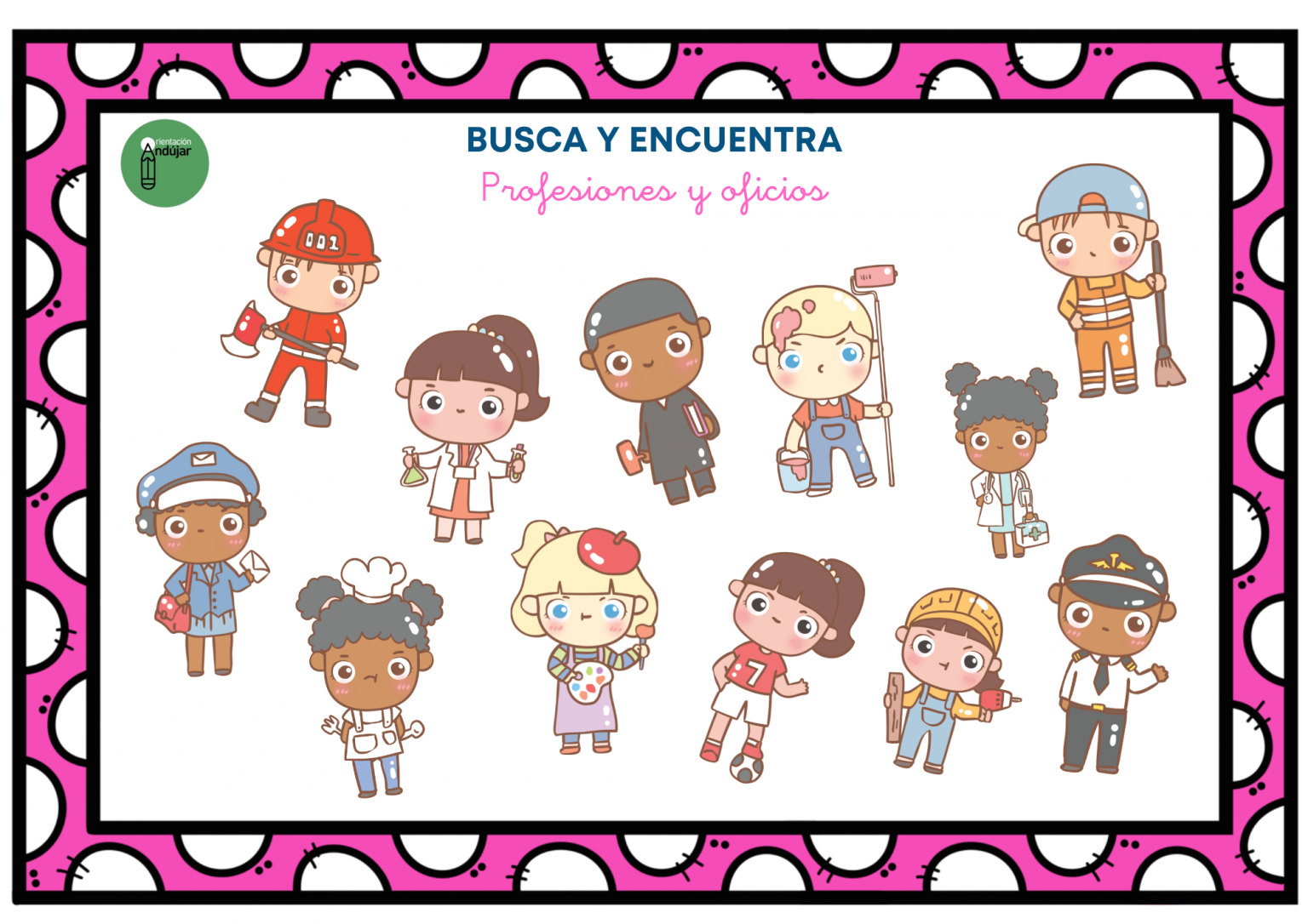 JUEGO DE ATENCIÓN: Busca y encuentra en el tablero las profesiones y ...