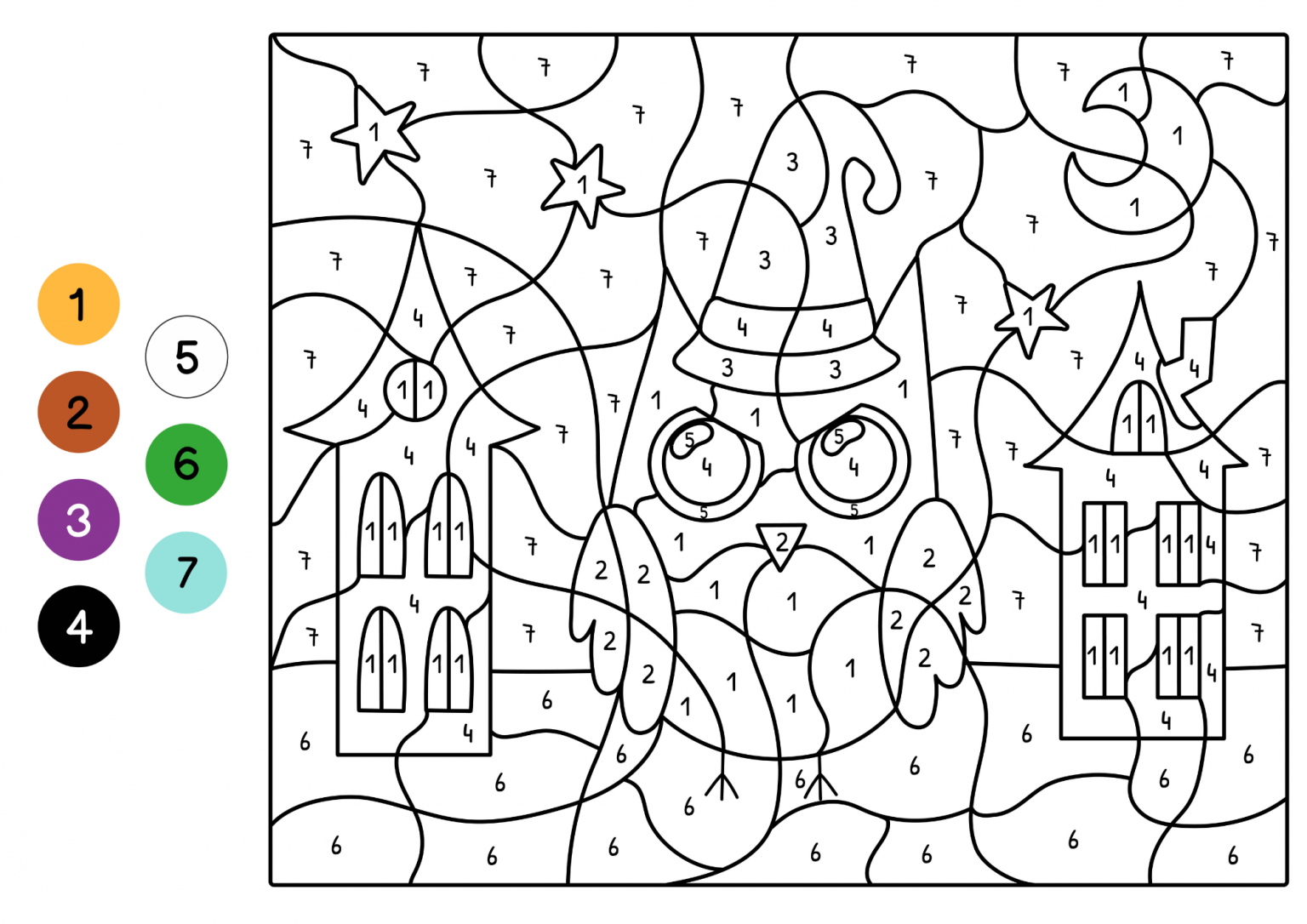 Atención en Halloween: colorea por número #TDAH - Orientacion Andujar