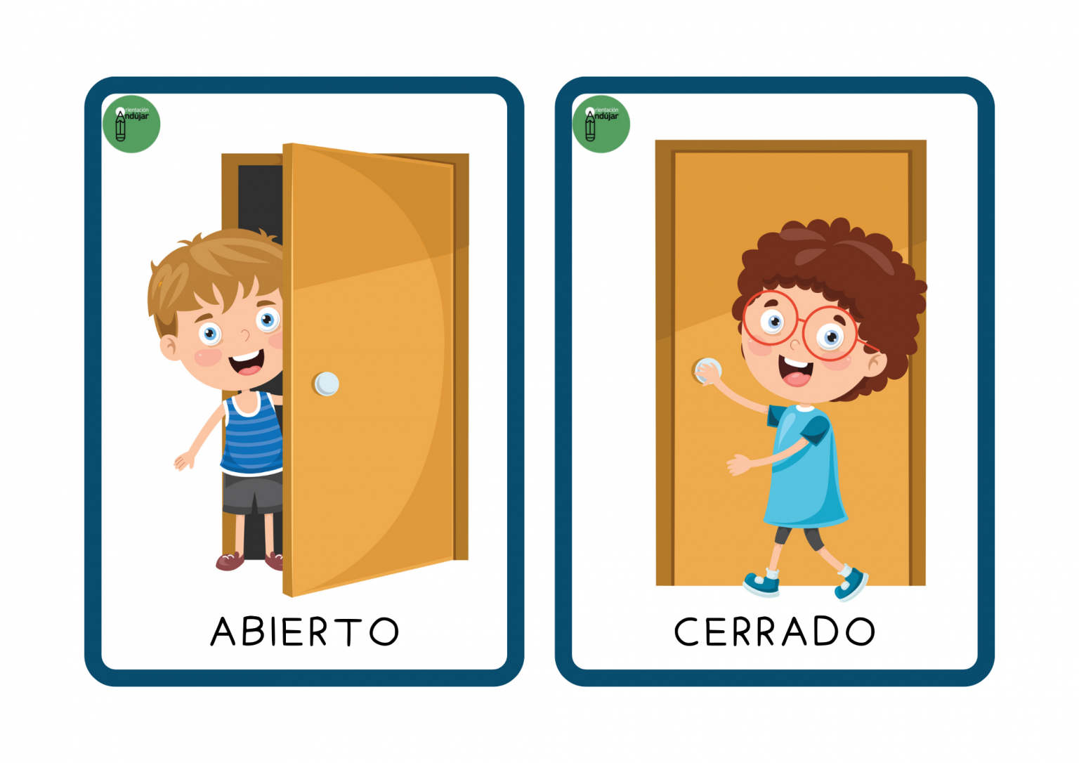 Divertidas tarjetas de opuestos - Orientacion Andujar