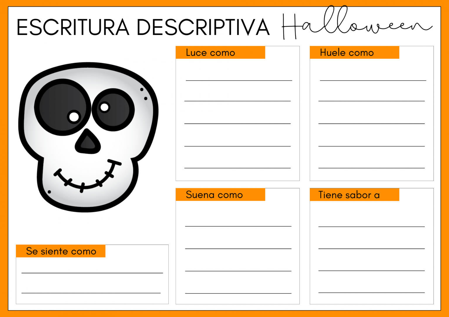 Escritura descriptiva y creativa con los 5 sentidos: HALLOWEEN ...