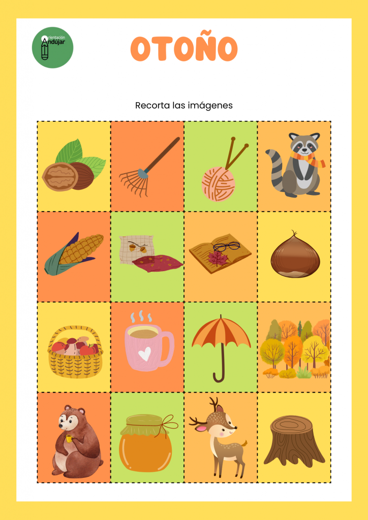 Vocabulario de otoño: Asociación imagen - palabra - Orientacion Andujar