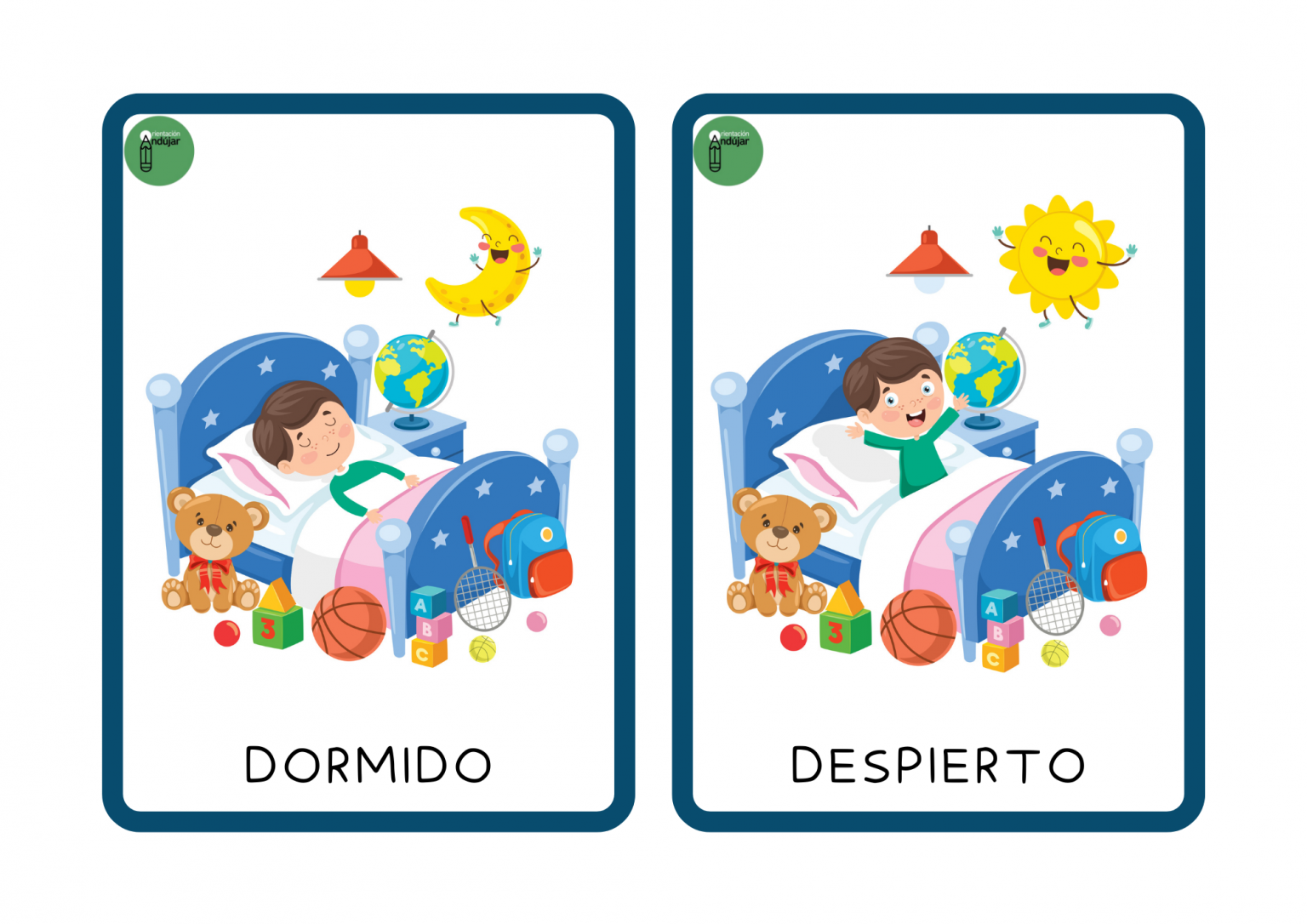 Divertidas tarjetas de opuestos - Orientacion Andujar