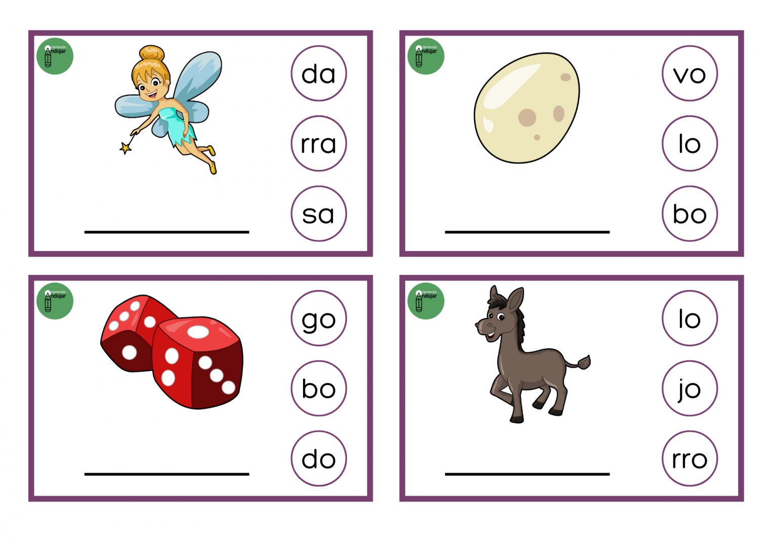 LECTOESCRITURA: Sílaba final - Orientacion Andujar