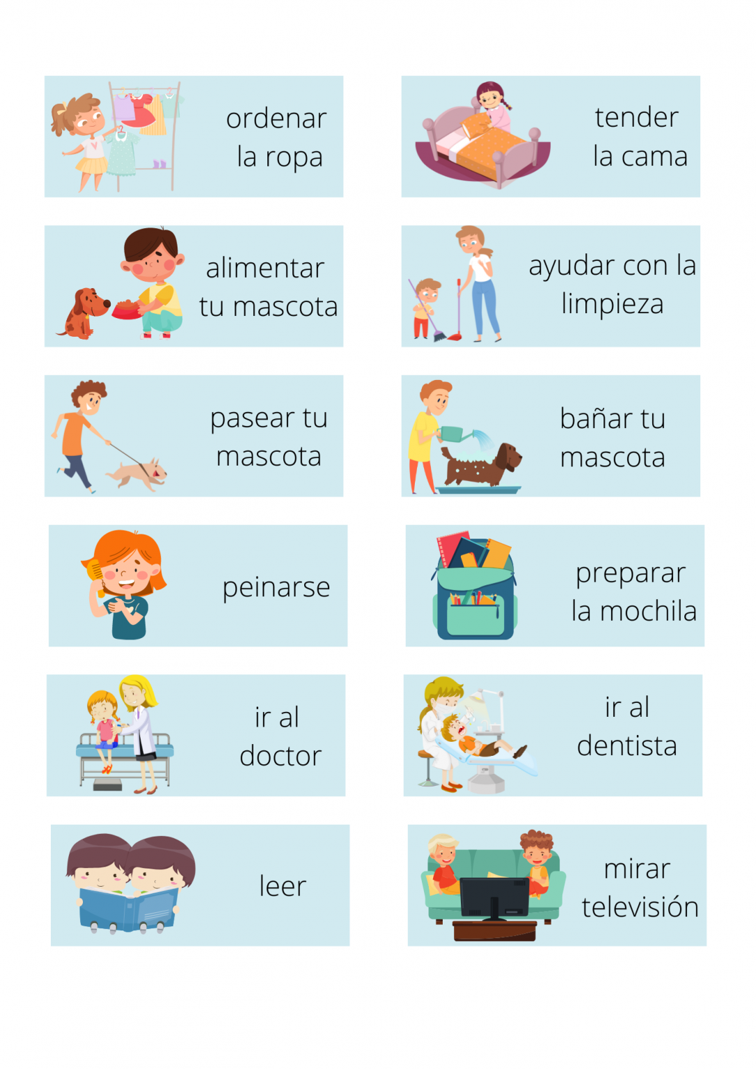 Plantillas para establecer rutinas diarias en niños - Actividades de infantil y primaria