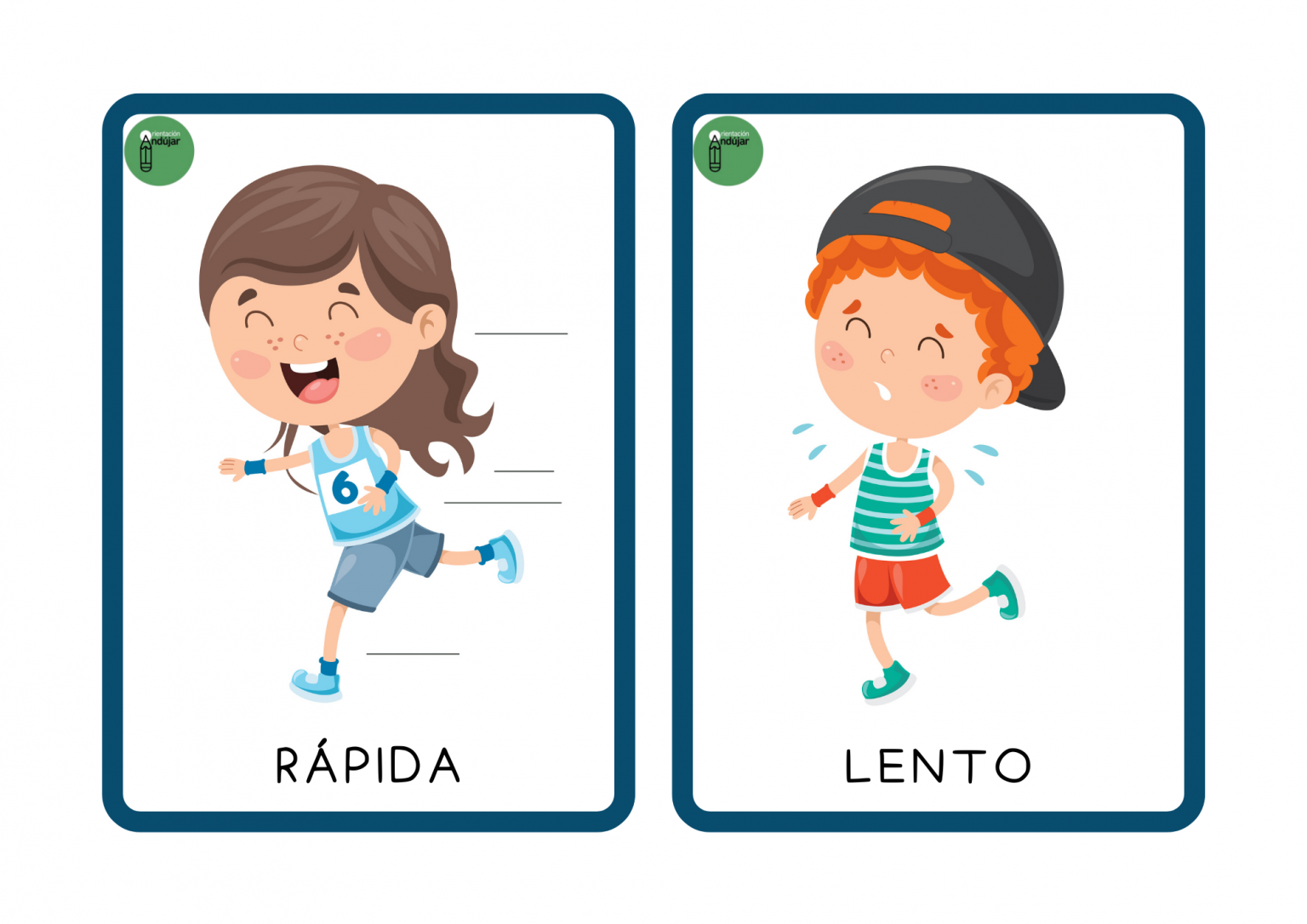 Tarjetas ilustrativas para aprender opuestos - Orientacion Andujar