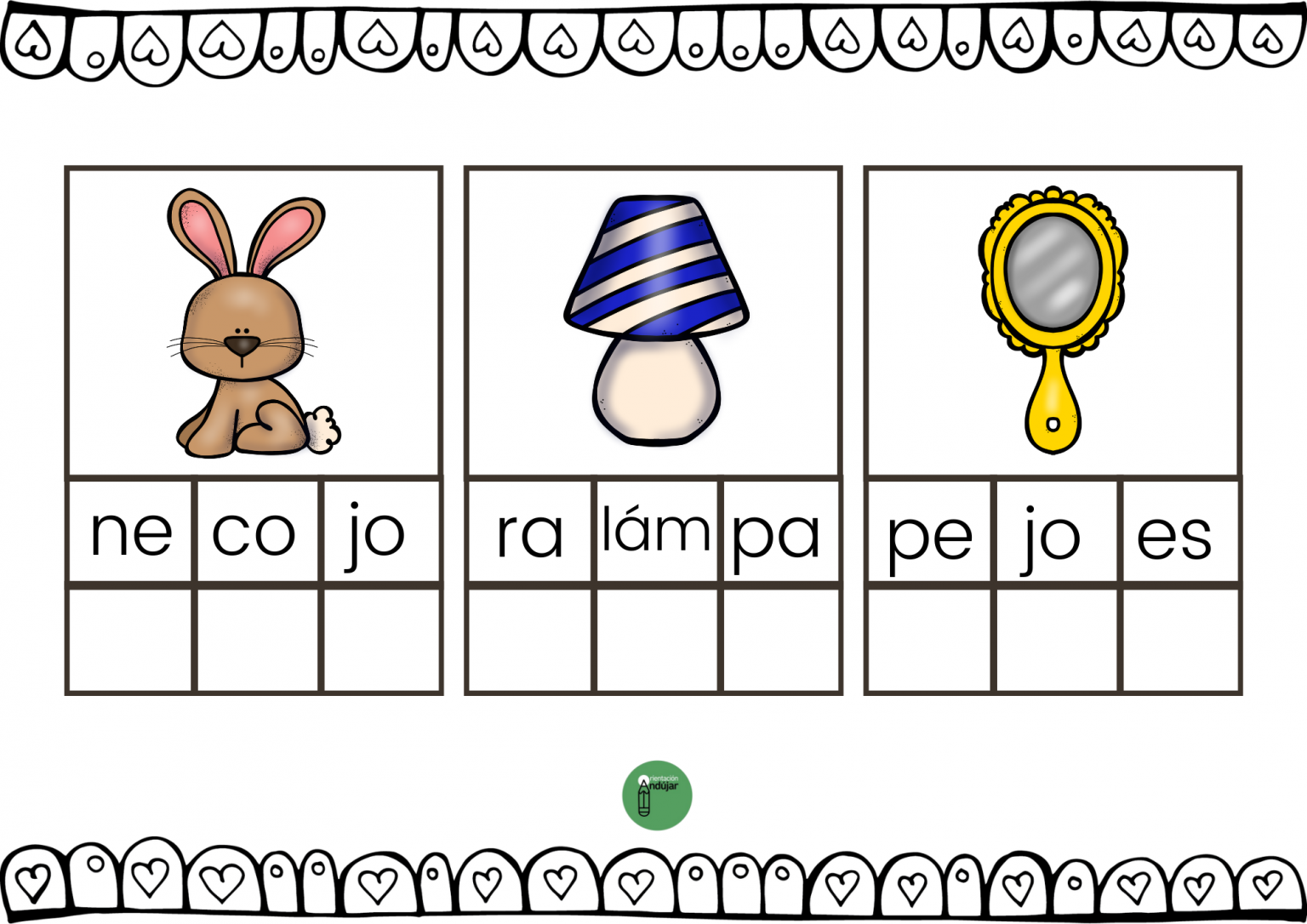 LECTOESCRITURA: ordena las sílabas y forma las palabras - Orientacion ...