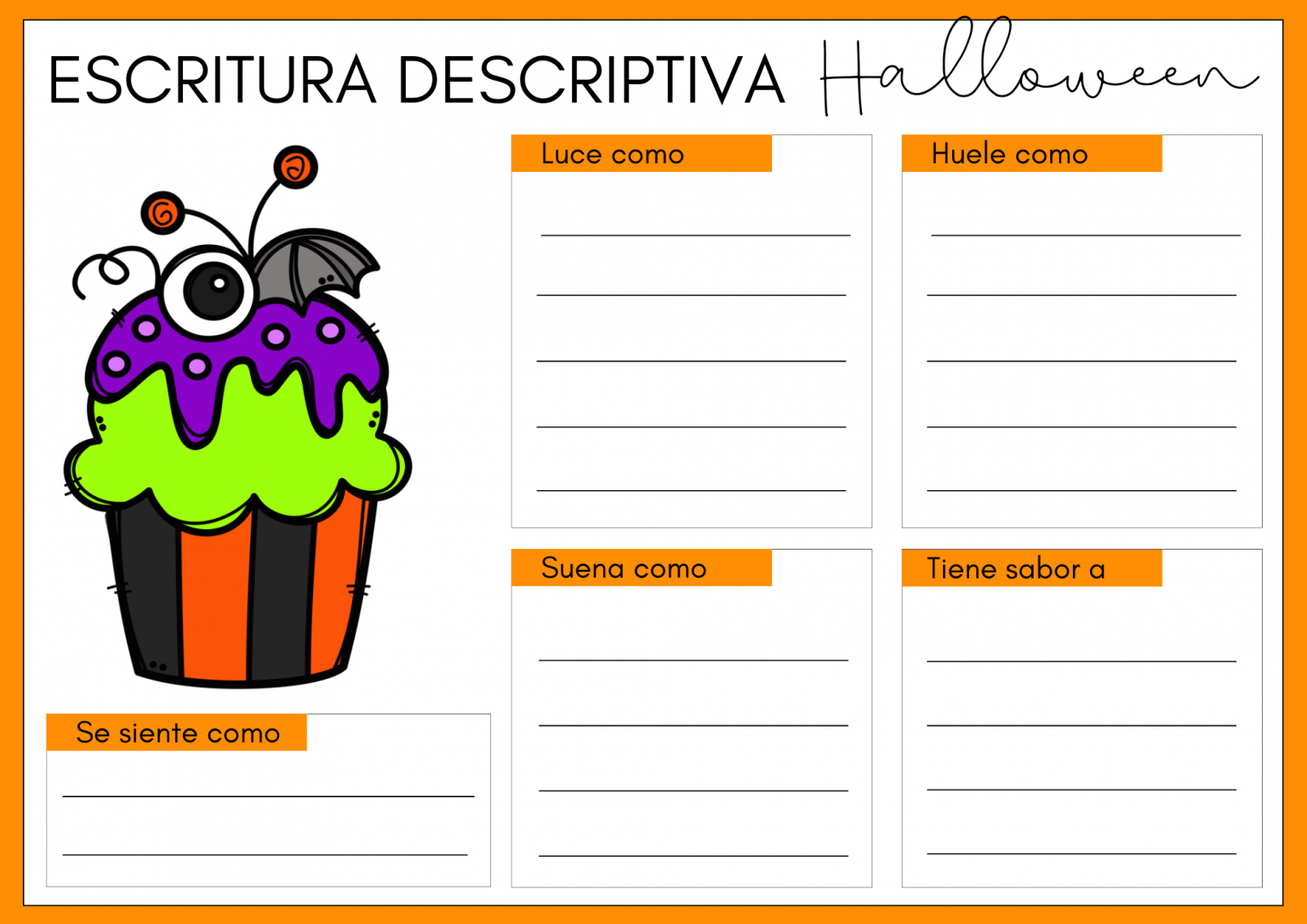 Escritura descriptiva y creativa con los 5 sentidos: HALLOWEEN ...