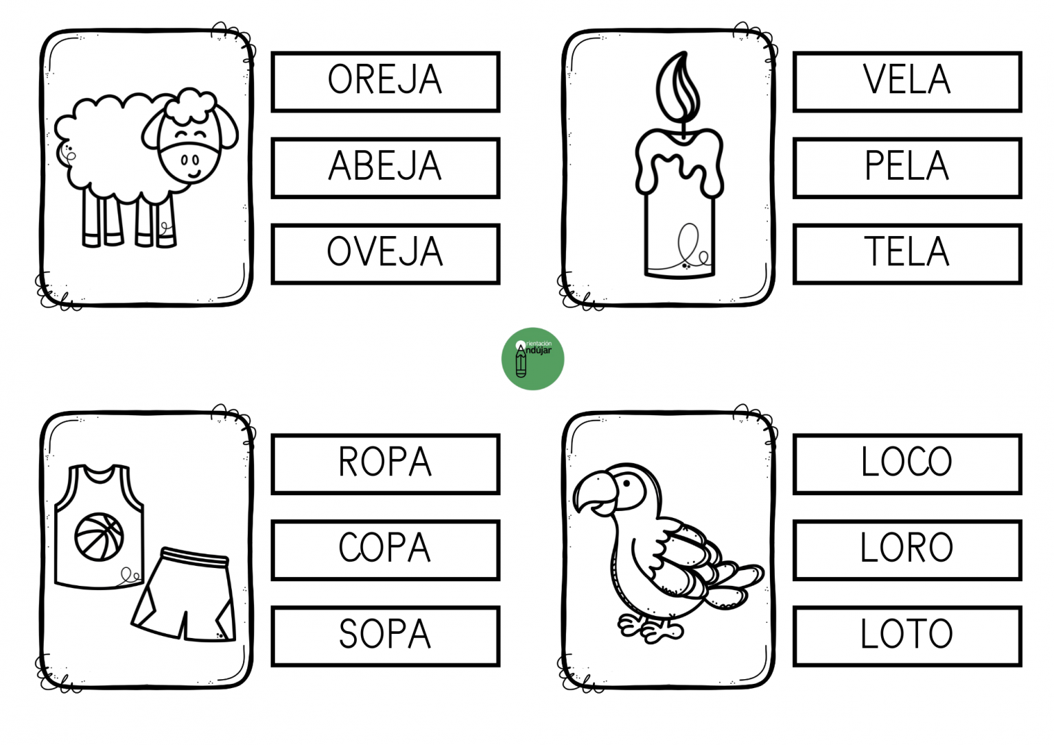 CONCIENCIA FONOLÓGICA: Elige la palabra correcta - Orientacion Andujar