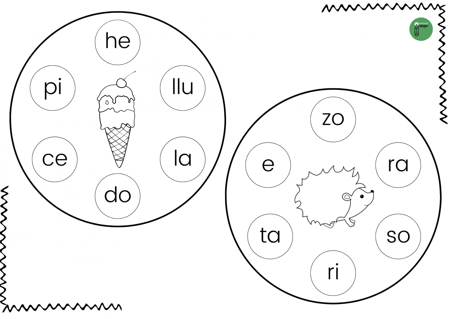 CONCIENCIA SILÁBICA: marca las sílabas que forman la palabra y colorea ...