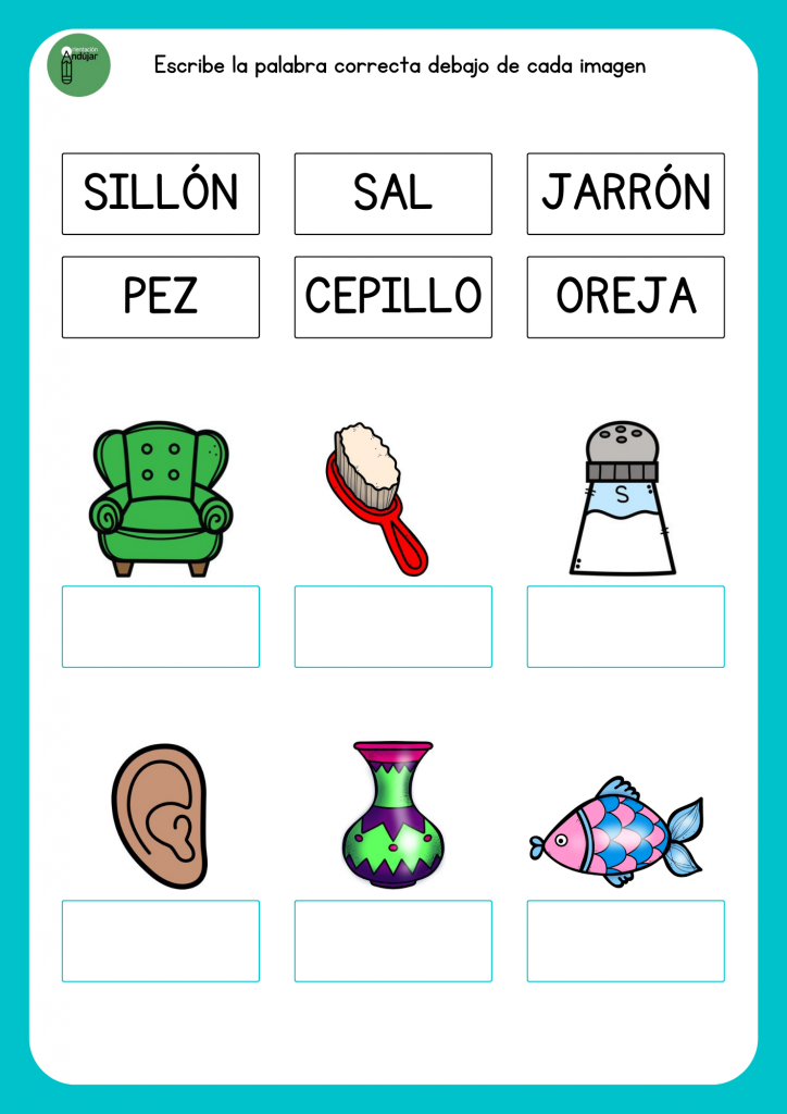 LECTOESCRITURA: coloca la palabra correcta en cada imagen - Orientacion ...