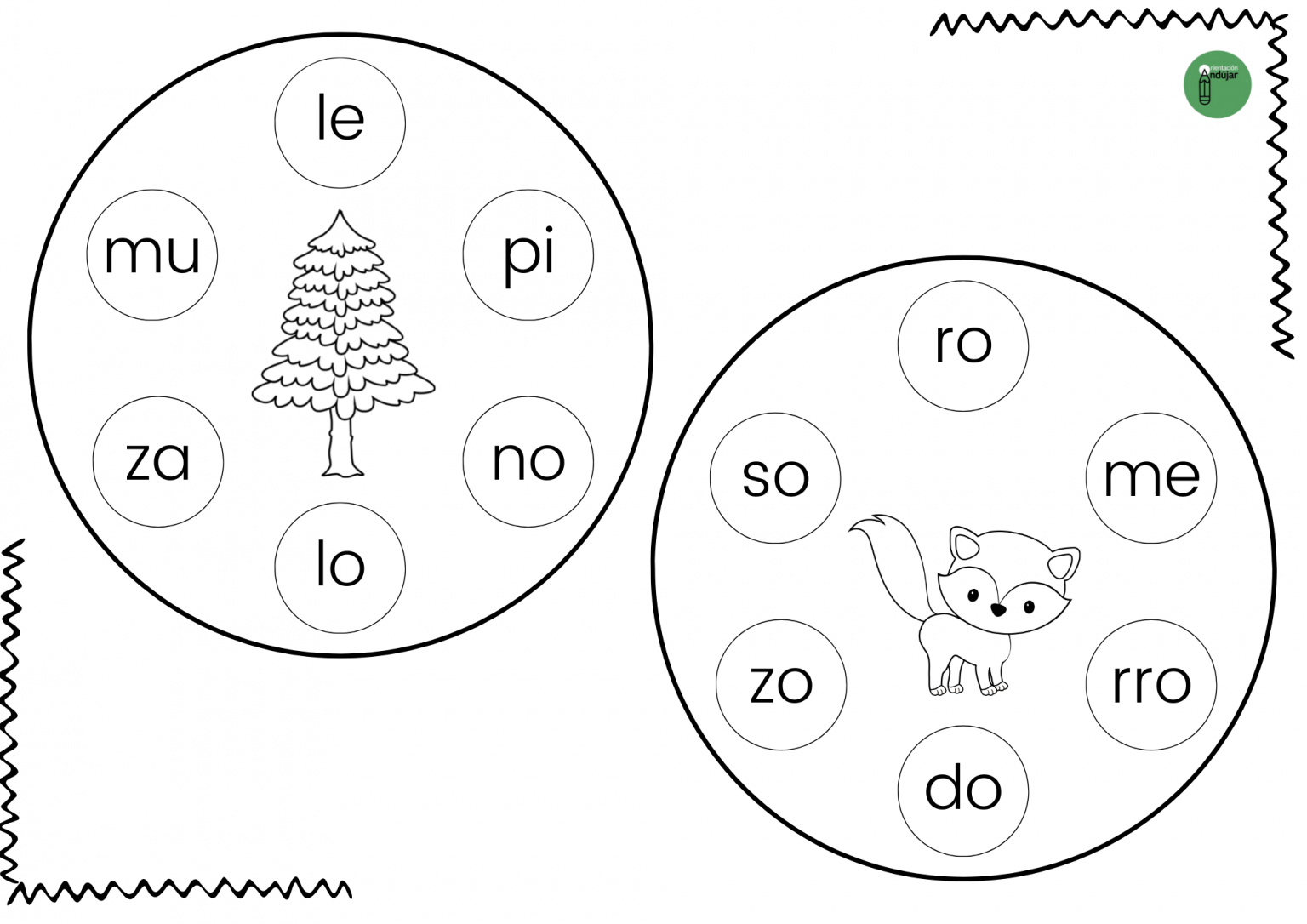 CONCIENCIA SILÁBICA: marca las sílabas que forman la palabra y colorea ...