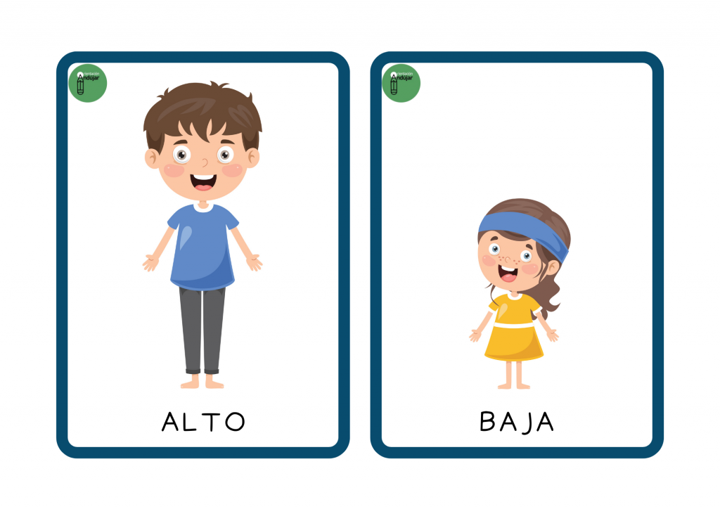 Divertidas tarjetas de opuestos - Orientacion Andujar