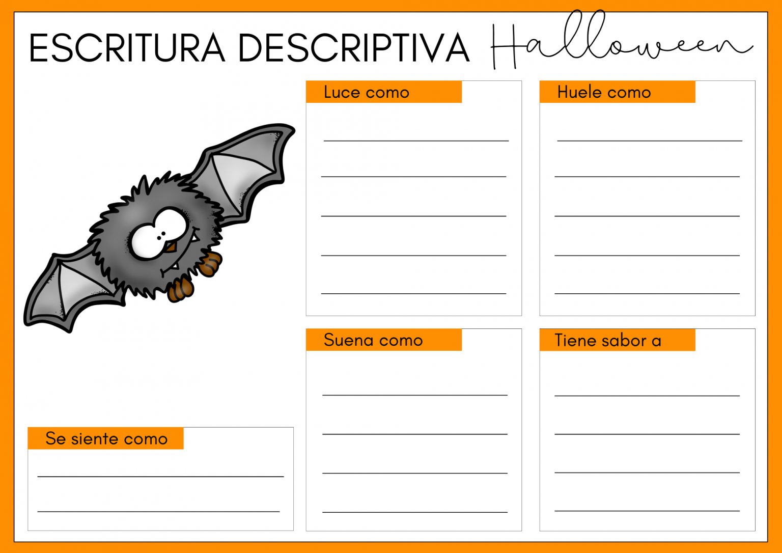 Escritura descriptiva y creativa con los 5 sentidos: HALLOWEEN ...