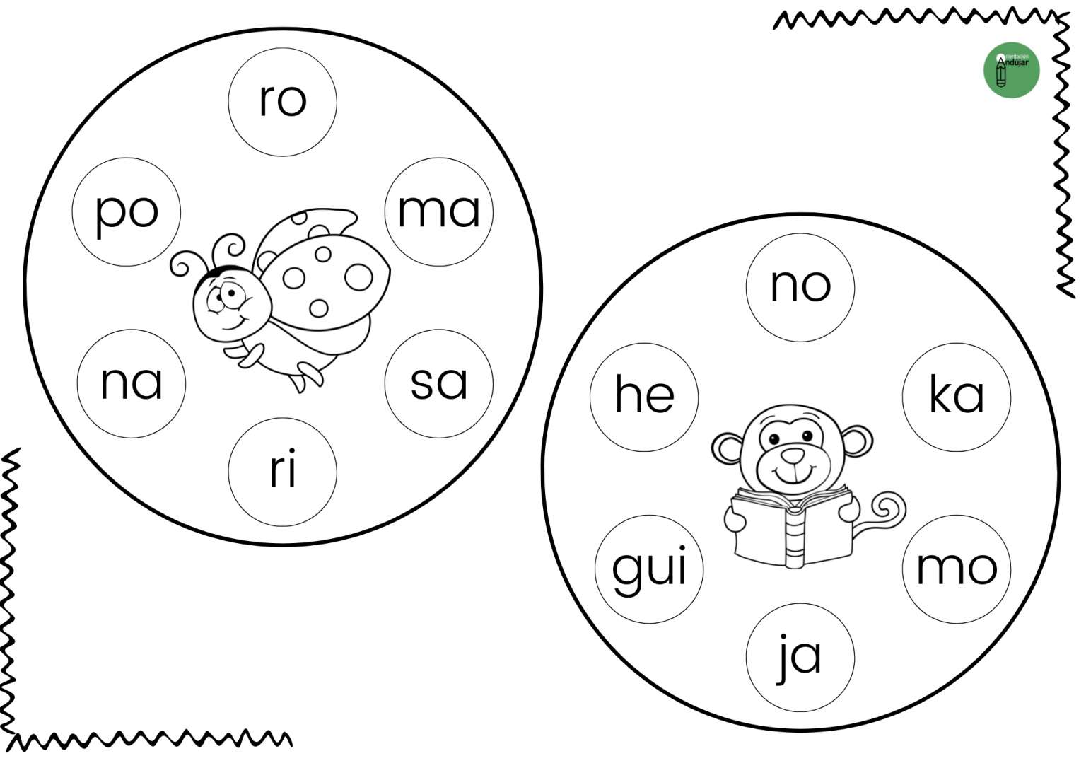 CONCIENCIA SILÁBICA: marca las sílabas que forman la palabra y colorea ...