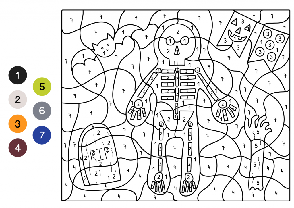 Dibujos de Halloween: Colorea por números - Actividades de infantil y ...
