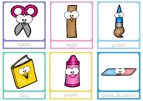 Geniales flashcards de escritura para aprender el material escolar ...