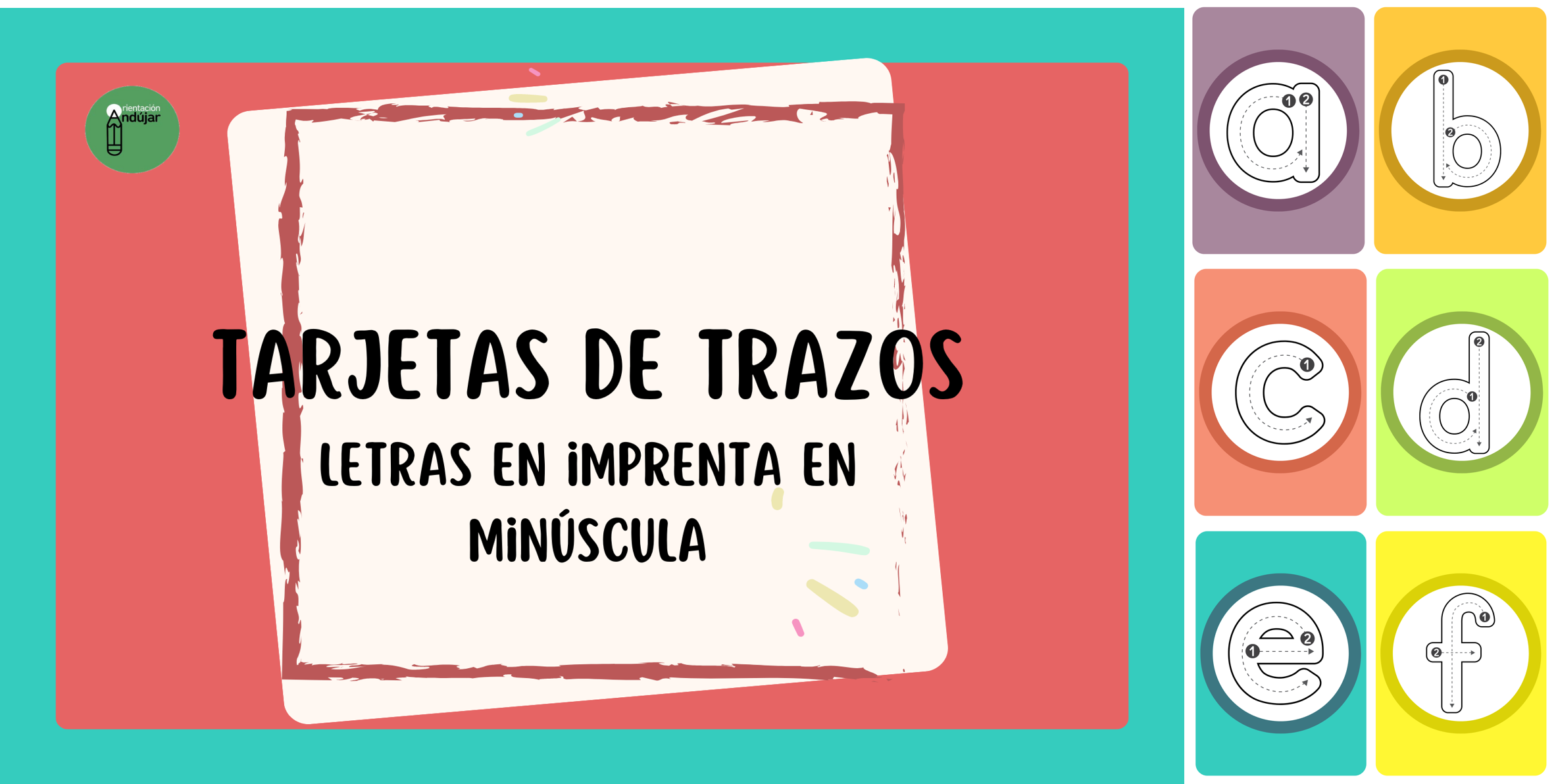 Geniales tarjetas de trazos: letras imprenta minúscula - Orientacion ...