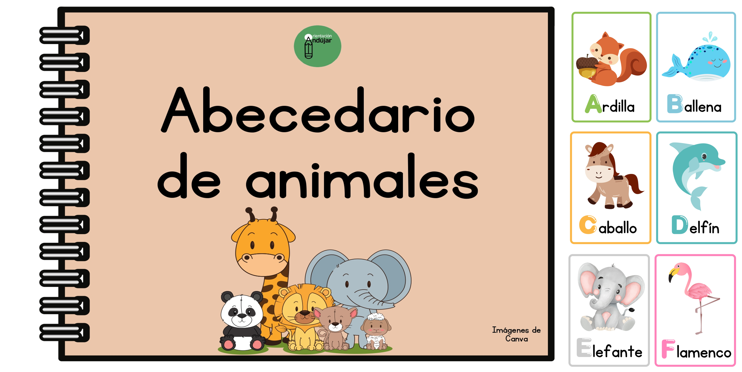 Colorido abecedario de animales - Orientacion Andujar