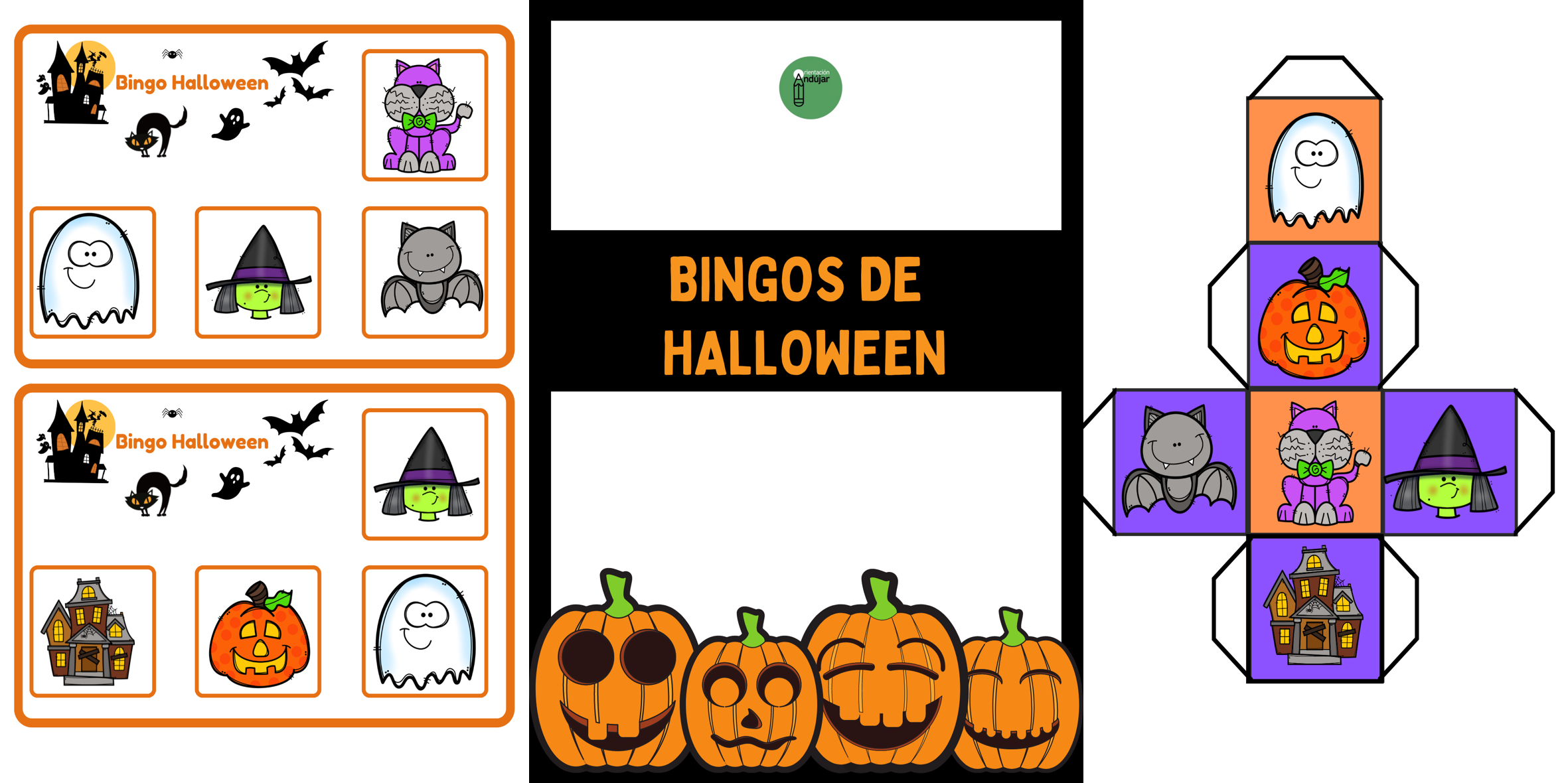 TRABAJAMOS LA ATENCIÓN Divertidos bingos de Halloween - Orientacion Andujar