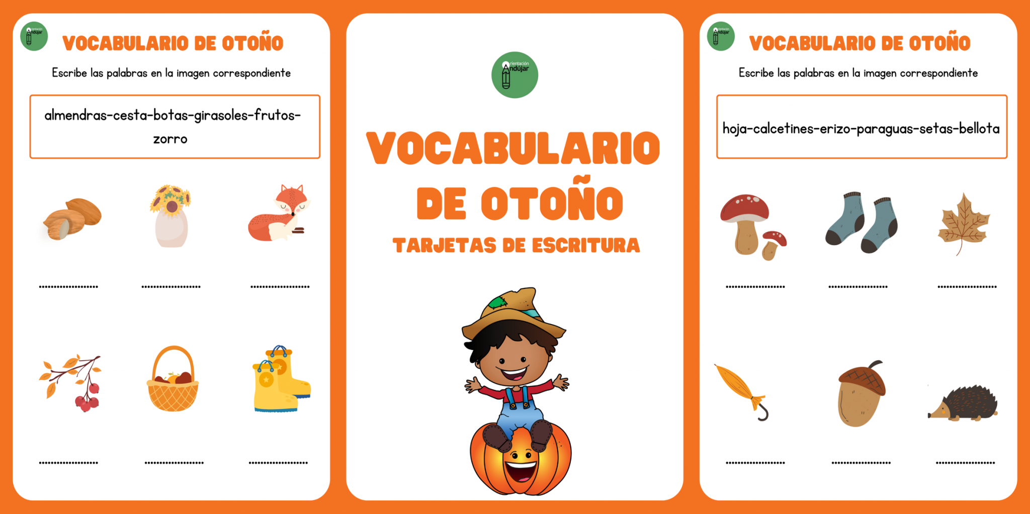 Comprensión de lecturas cortas temática otoñal - Orientacion Andujar