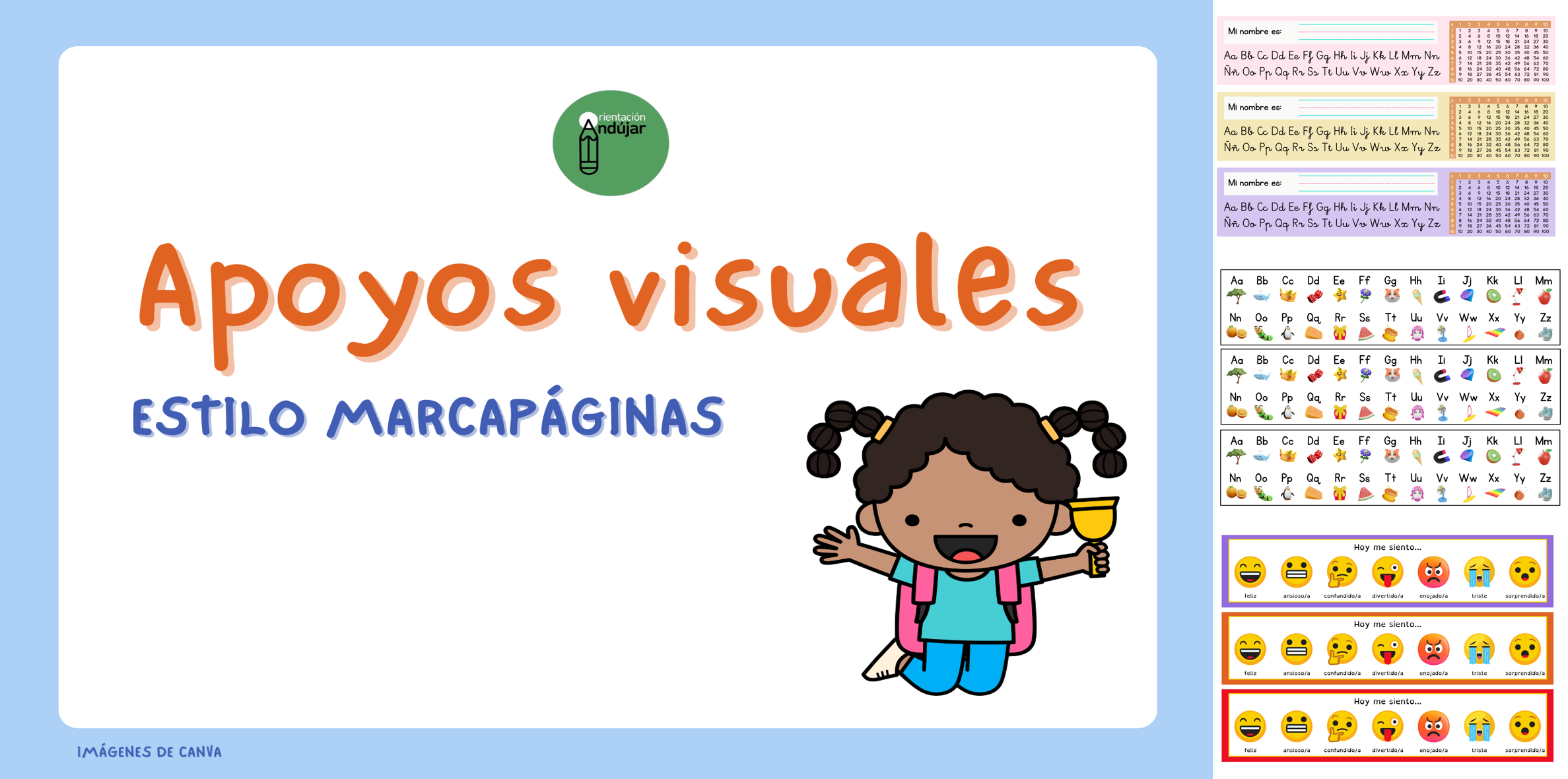 Bonitos apoyos visuales variados estilo marcapáginas - Orientacion Andujar