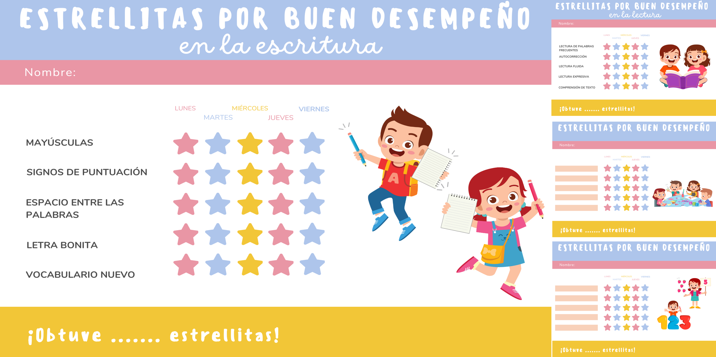 Bonitas plantillas editables de recompensa para trabajar la ...