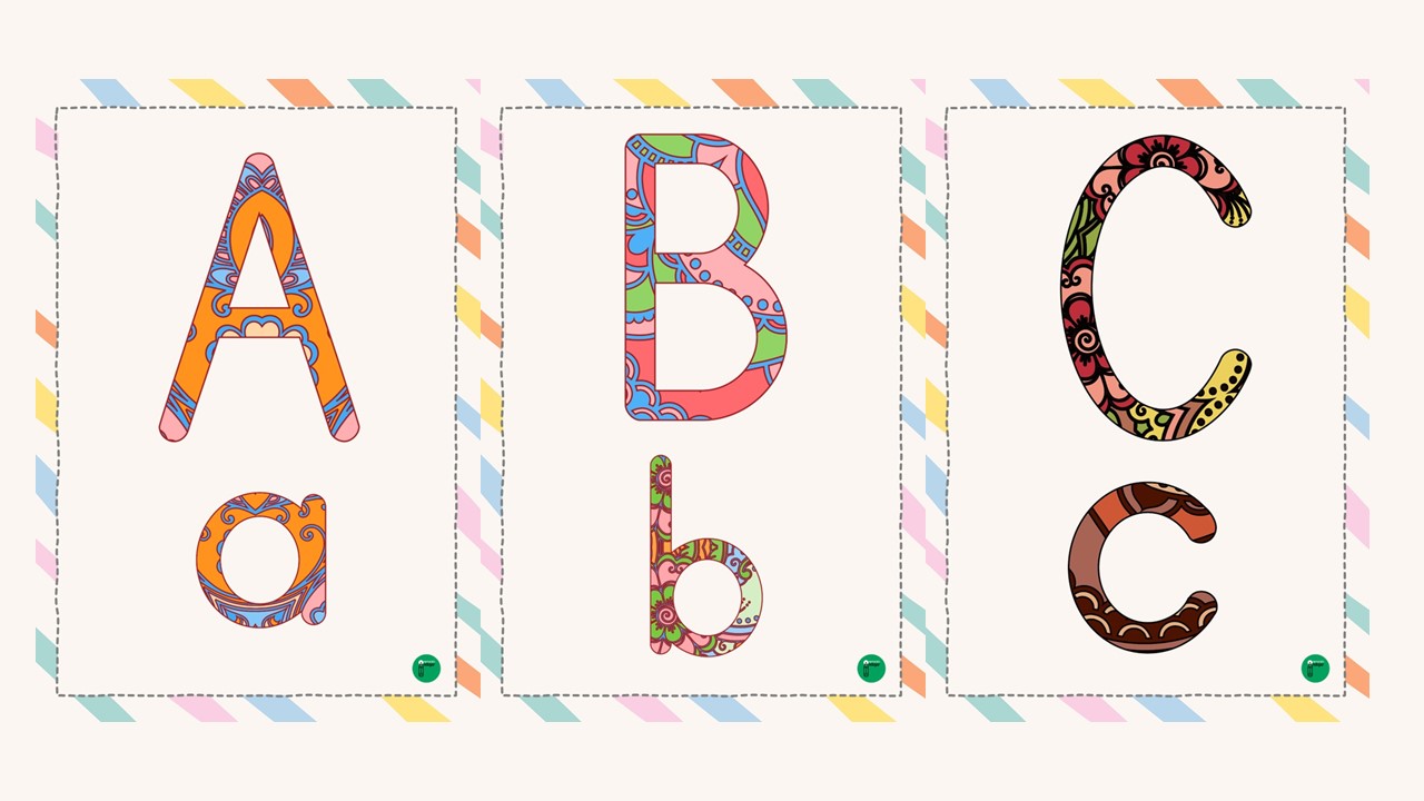 Precioso abecedario en mayúscula y minúscula formato mandala para ...