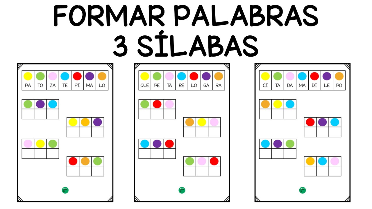 Formamos palabras de 3 sílabas a través de código de colores ...
