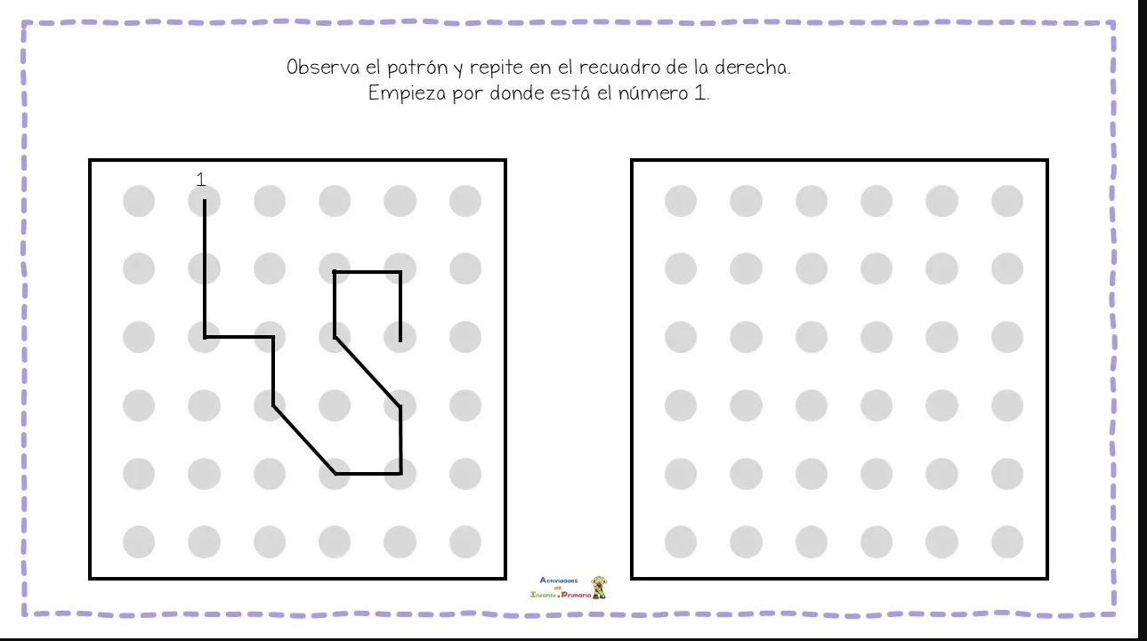 Fichas de puntos para repetir un patrón - Orientacion Andujar