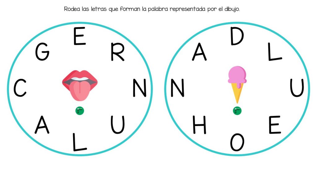 Ruletas de letras para trabajar la lectoescritura de palabras ...