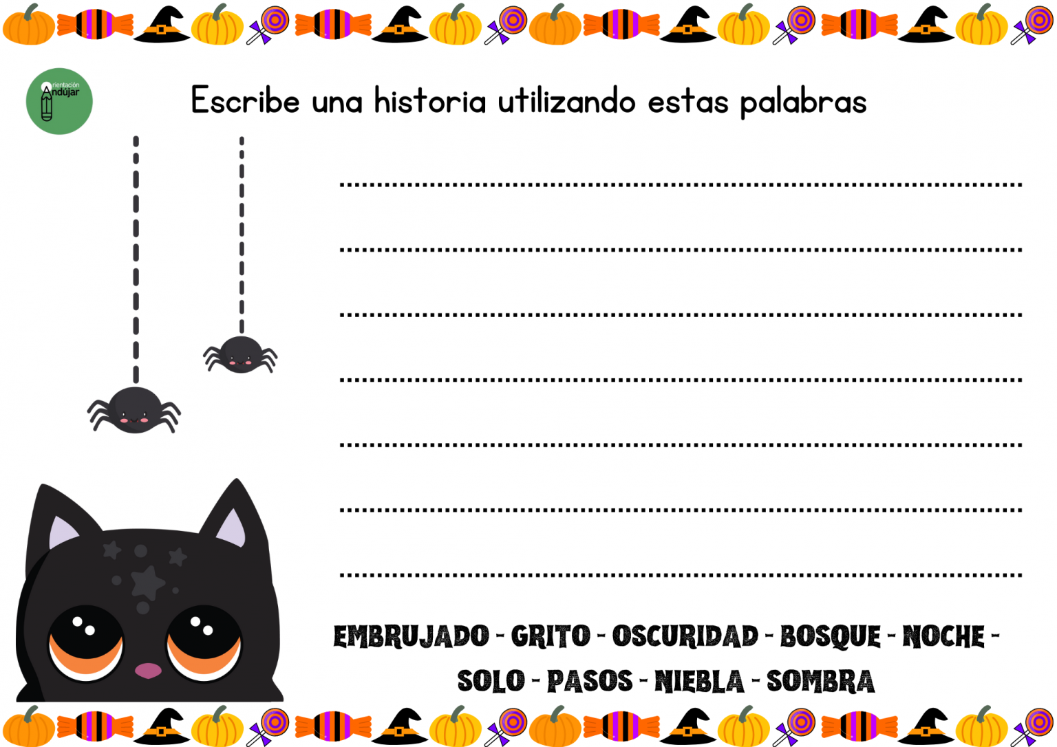 Bonitas fichas escritura creativa HALLOWEEN - Orientacion Andujar