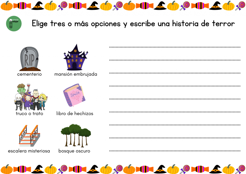 Bonitas fichas escritura creativa HALLOWEEN - Orientacion Andujar