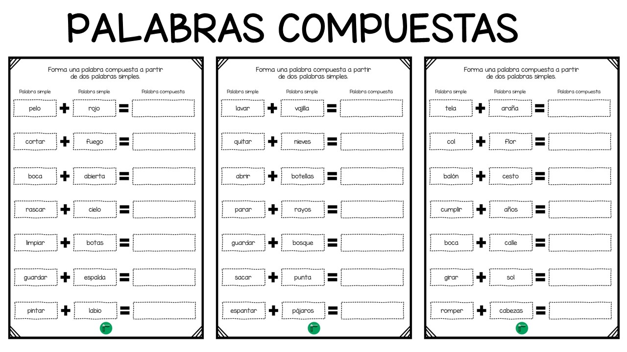 Ejercicio de lengua: Palabras compuestas - Orientacion Andujar